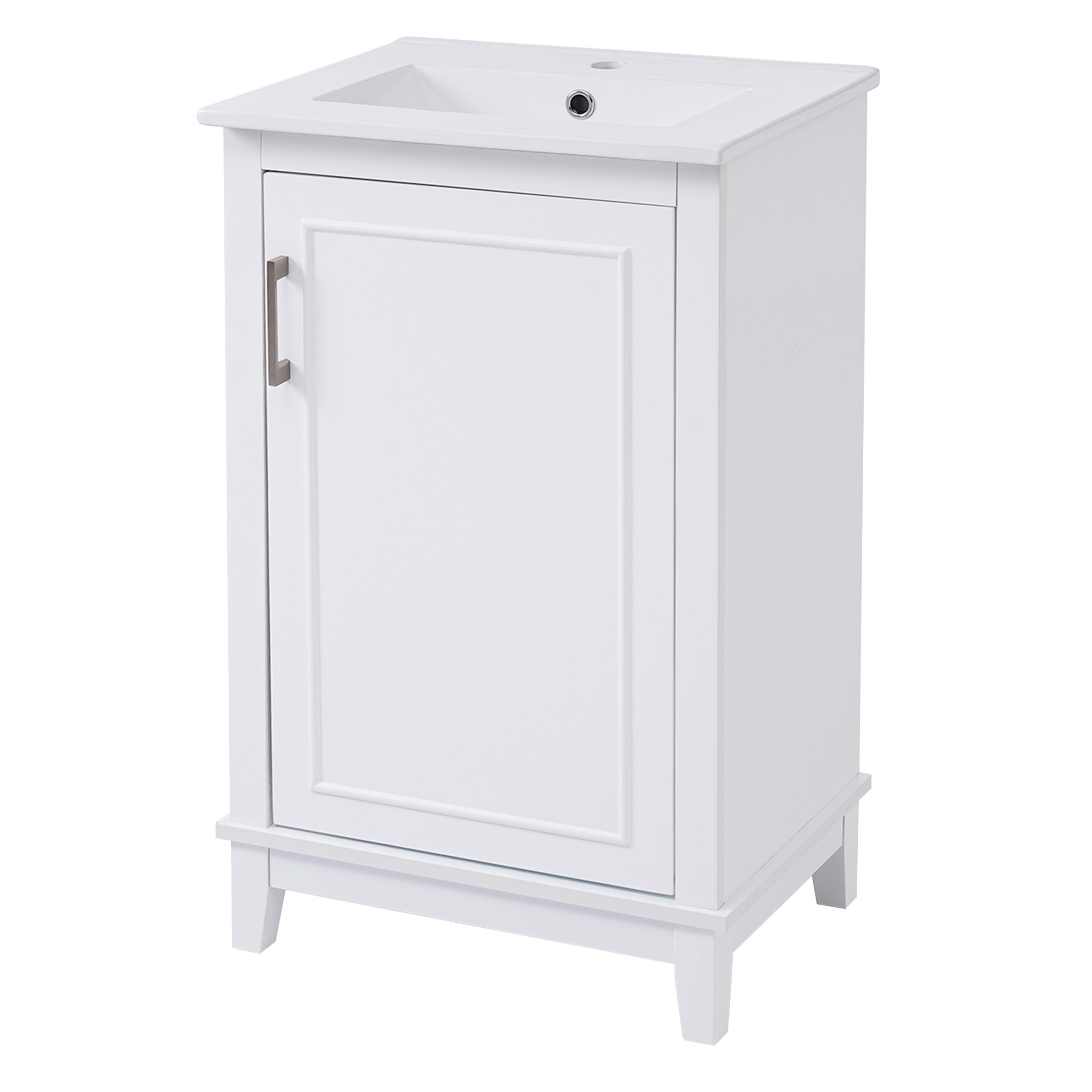 Taroo Clocks 20 Inch Small Bathroom Vanity Cabinet With Ceramic Basin ...