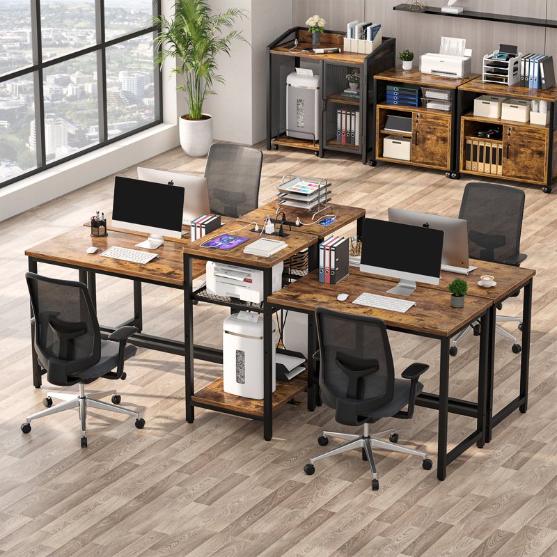 17 Stories 2 Person Desk With Power Outlet & Reviews - Wayfair Canada