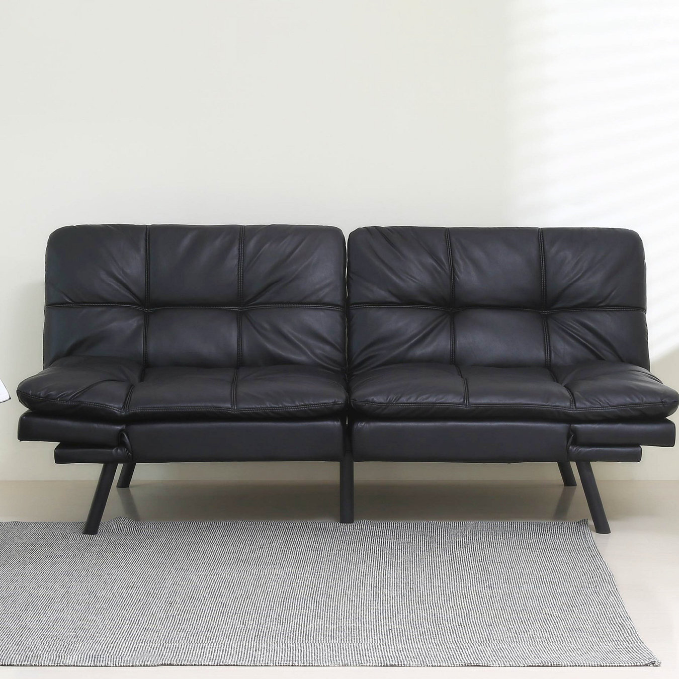 George Oliver Stylish Convertible Memory Foam Futon Couch Bed ...