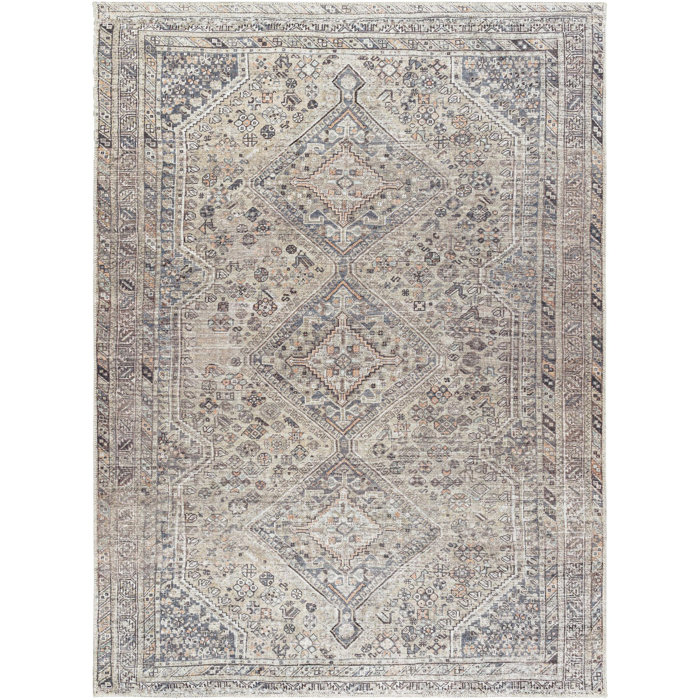 Vivir x Livabliss Eleni Sterling Grey Machine Washable Area Rug | Wayfair