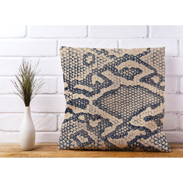 Canora Grey Sturgill SNAKE SKIN Animal Print Square Scatter Cushion ...