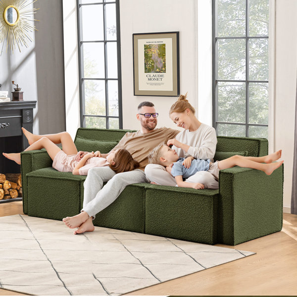 Ebern Designs Taufner 93'' Square Arm Modular Sofa "& Reviews" | Wayfair