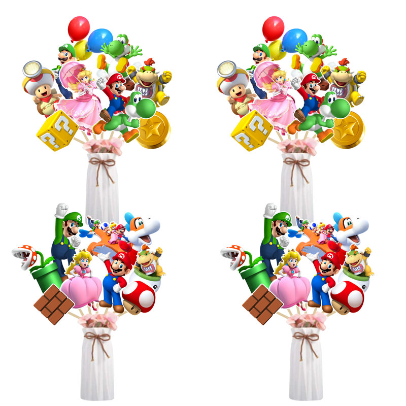 Dakota Fields Super Mario Party Decorations Photo Props with Stick ...