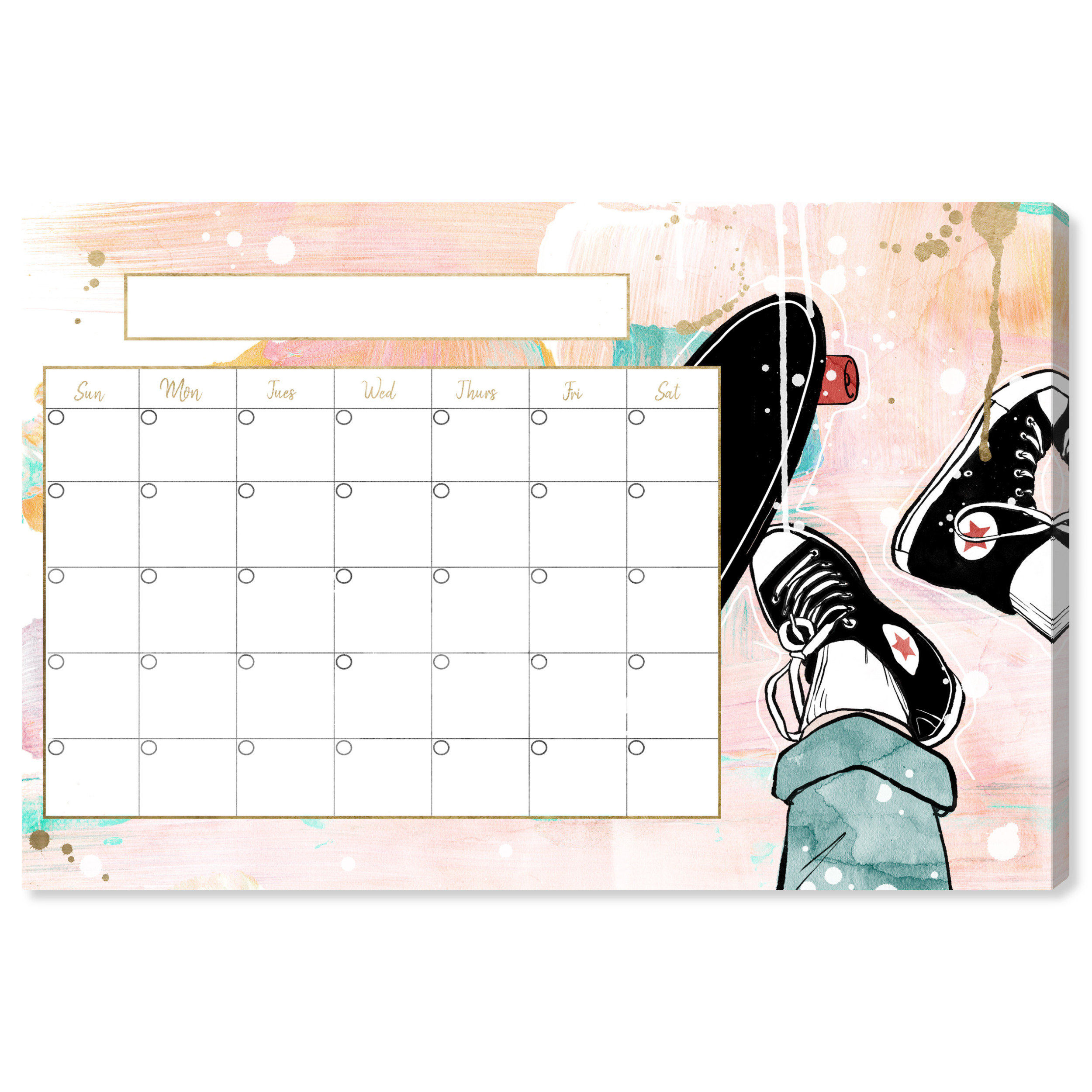 Oliver Gal Skater Calendar Shoes - Painting on Canvas - Wayfair Canada