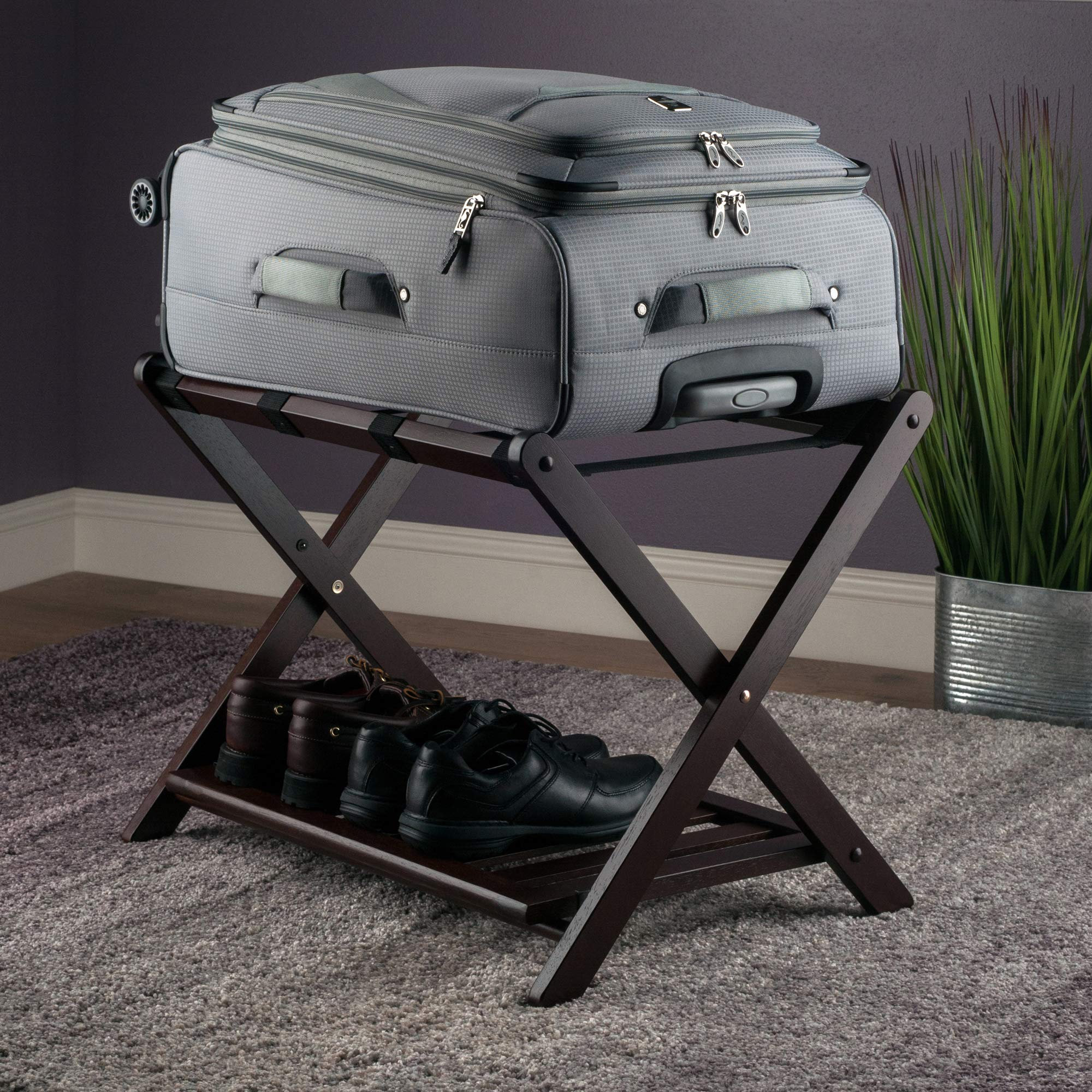 IMENST Bedroom/Hotel Wooden Folding Luggage Rack - Easy Packing, 5 ...
