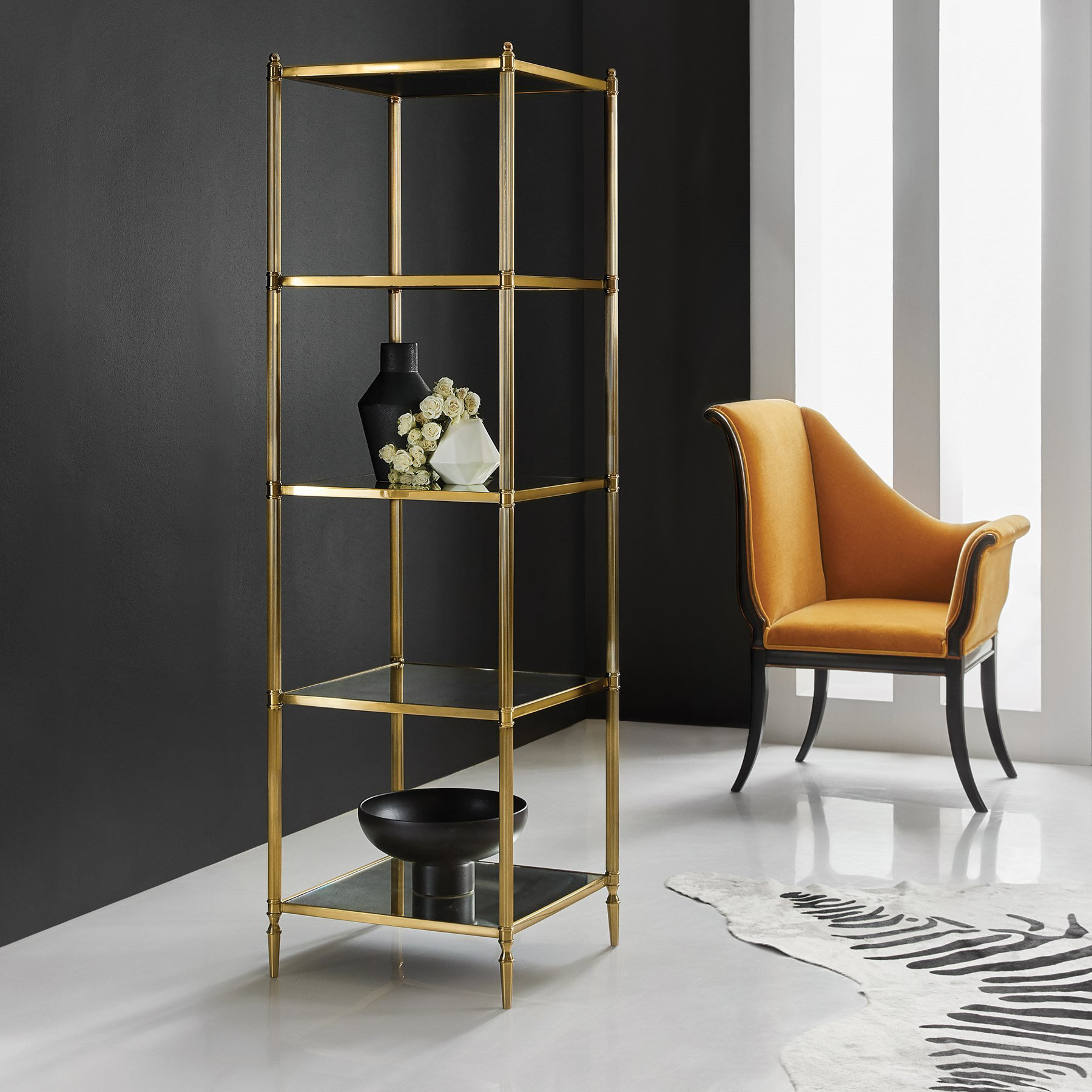 Modern History Home Modern History 72" H x 21.5" W Brass Etagere ...