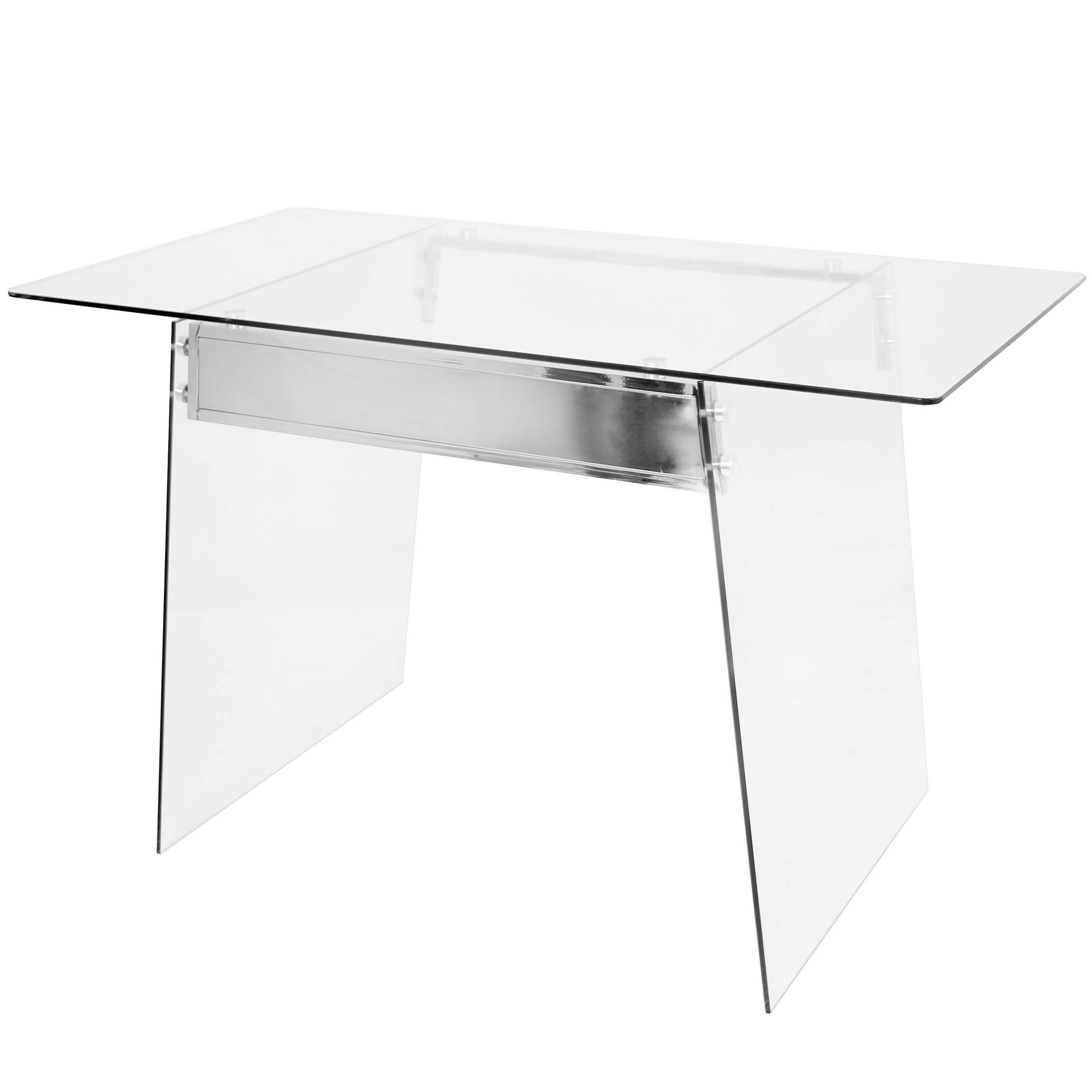 Ivy Bronx Glacier Contemporary Desk In Clear | Wayfair