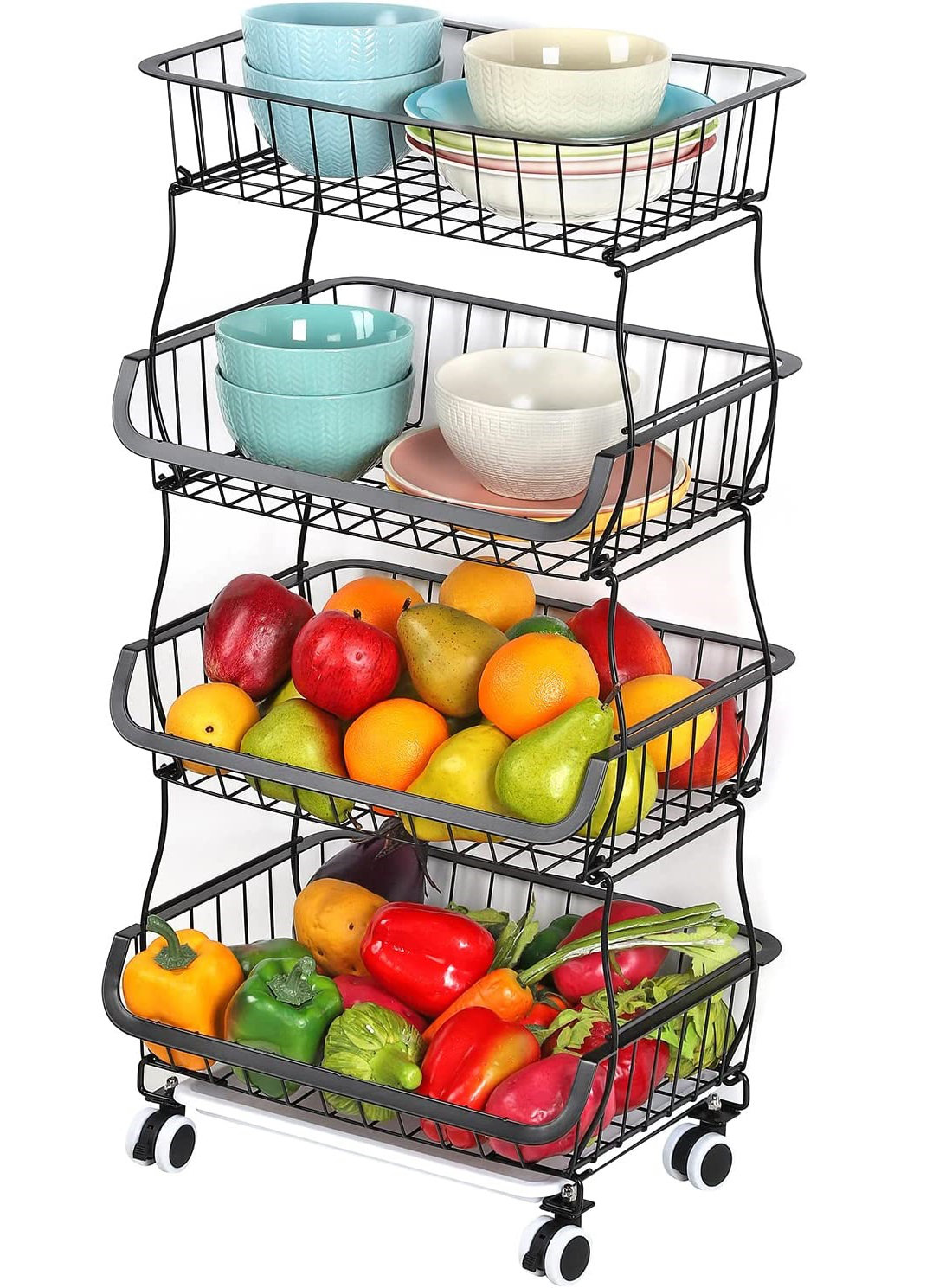 Haitral 4 Tie Kitchen Vegetable Fruit Rolling Cart "& Reviews" | Wayfair