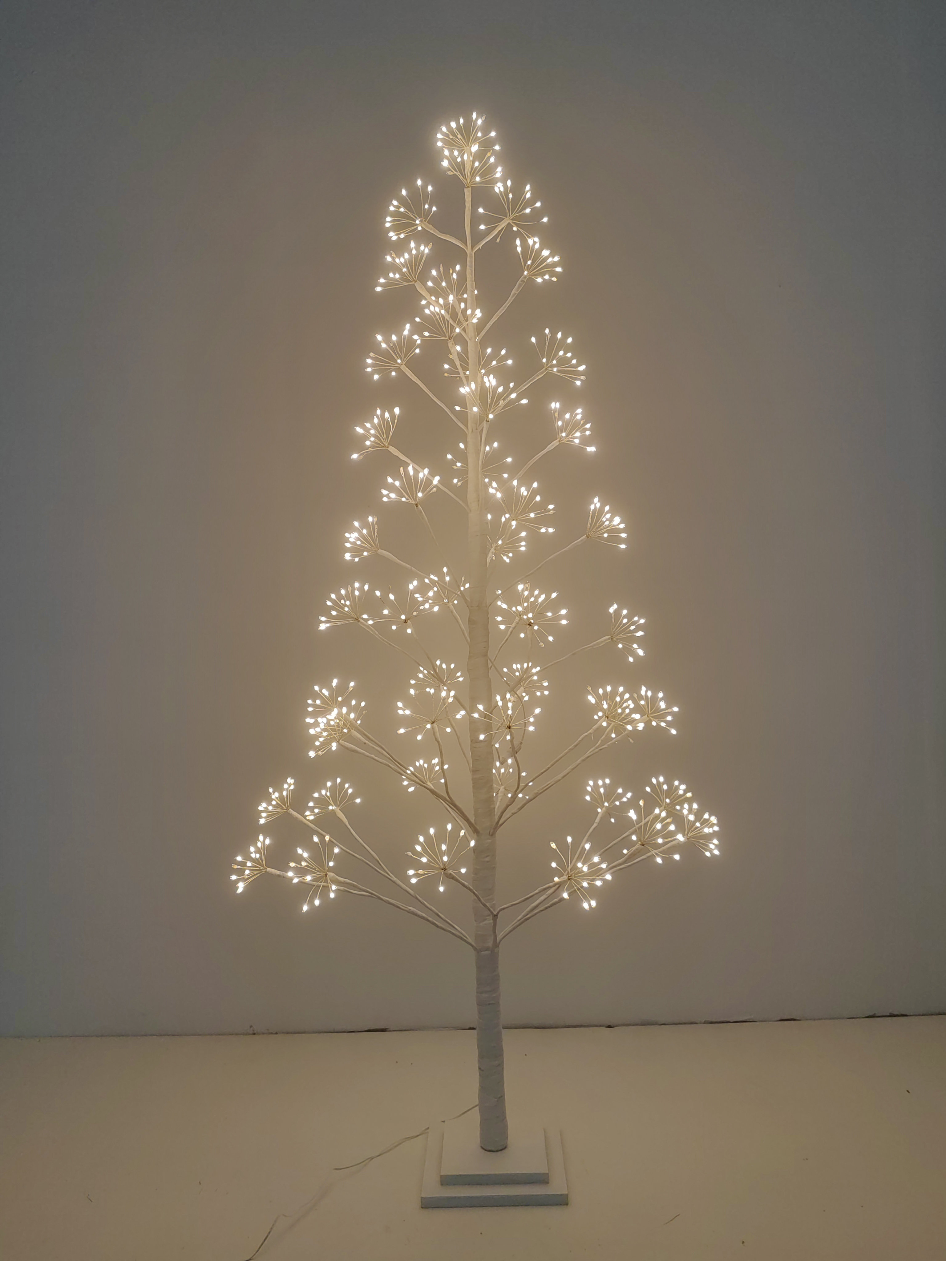 Hi-Line Gift Ltd. 5ft White LED Cluster Tree with 720 Warm White LEDs ...
