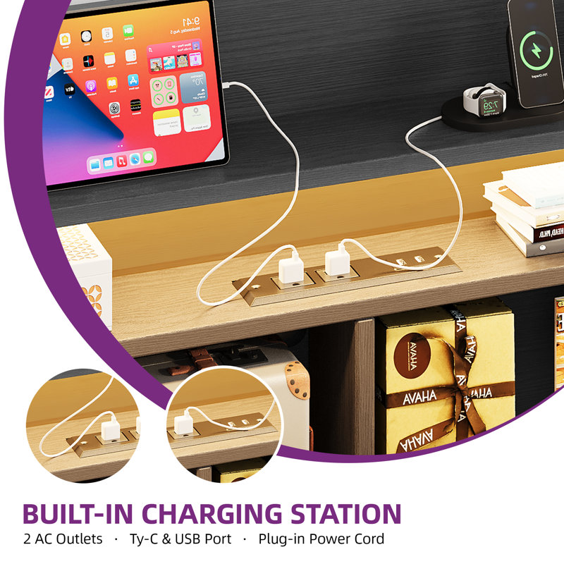 Wade Logan® Arlayne Upholstered Storage Bed with Storage Headboard ...