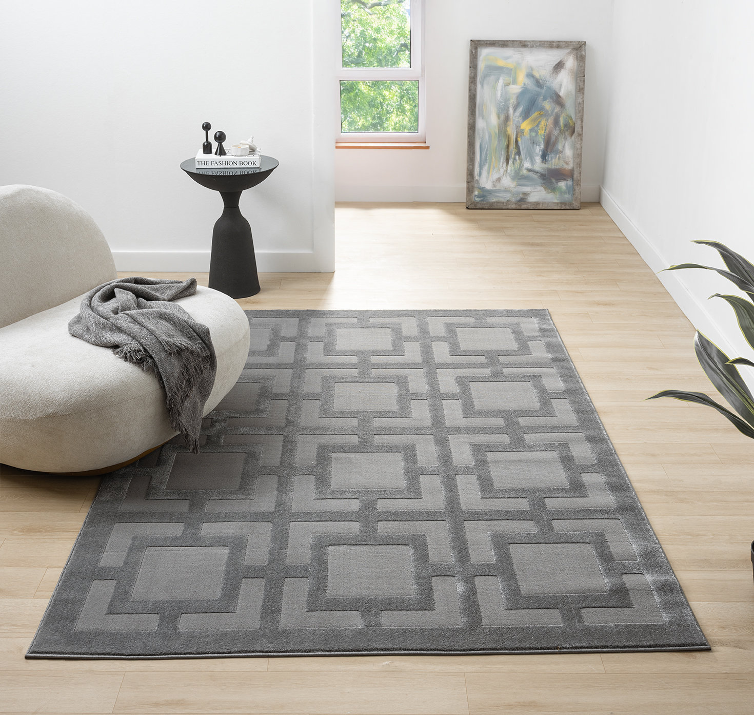 Latitude Run Bezore Modern Indoor Living Room Area Rug Embossed Cut ...