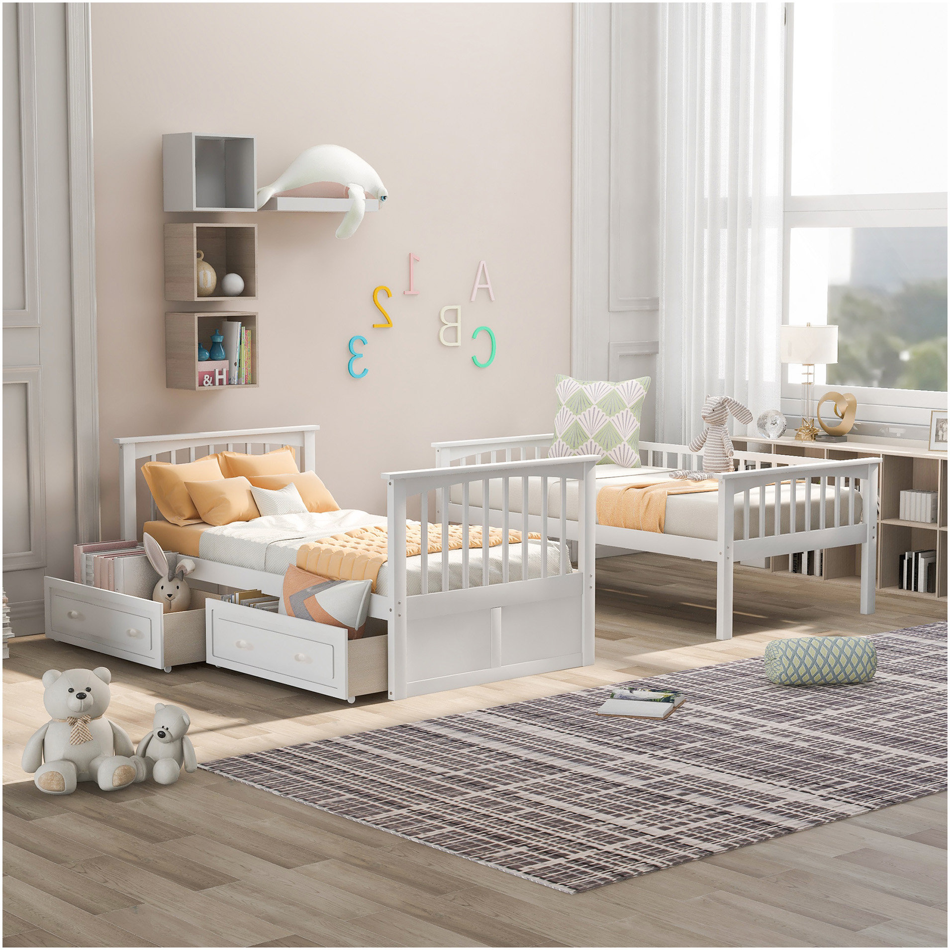 Latitude Run® Bunk Bed With Drawers, Convertible Beds | Wayfair