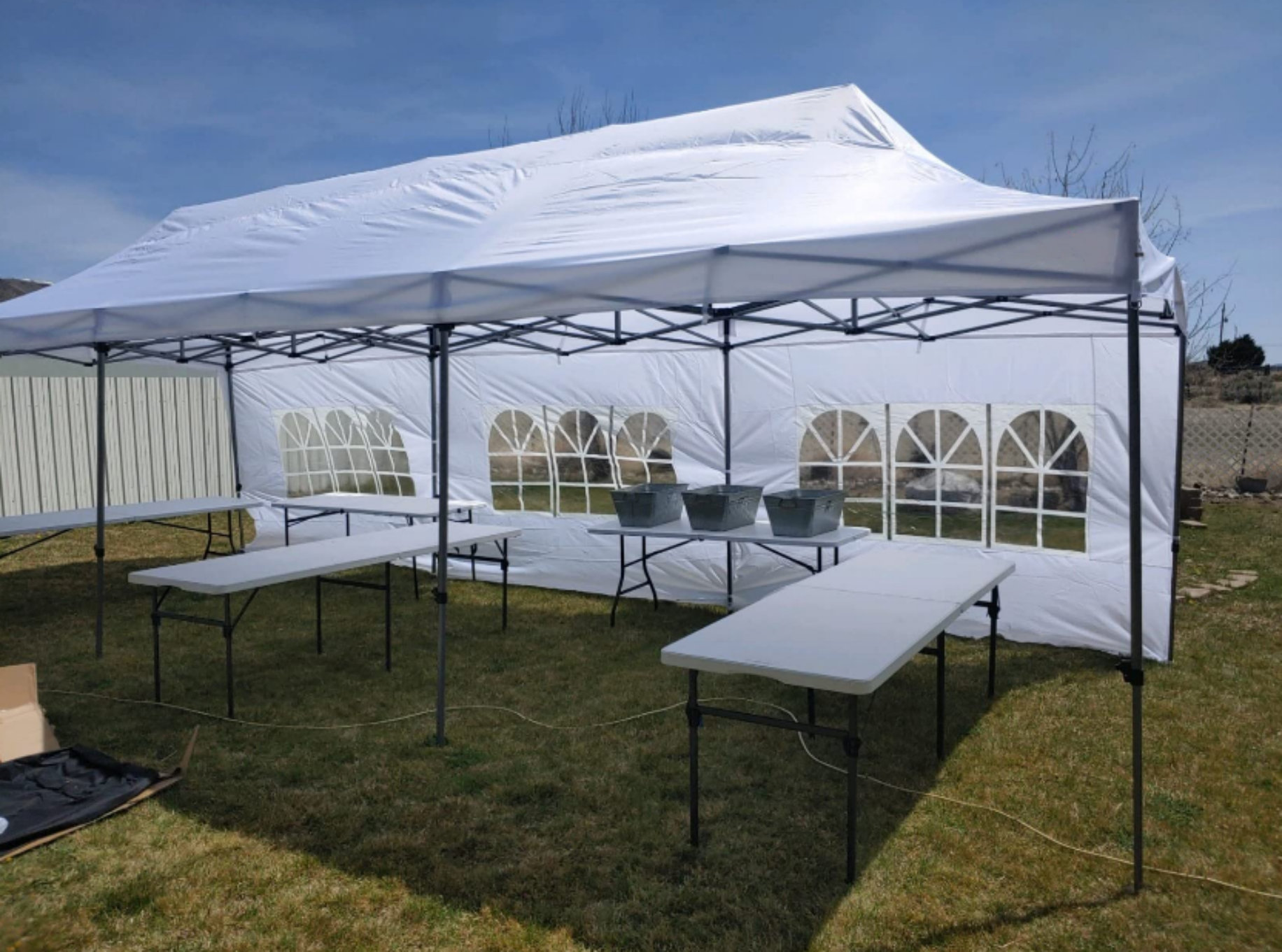 TOOLUCK 10x30 Pop up Heavy Duty Canopy with 8 sidewalls, Waterproof ...