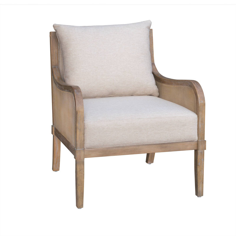 Martha Stewart Morgan Cane Accent Chair with Upholstered Cushions ...
