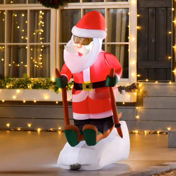 The Holiday Aisle® Santa Claus Skiing Inflatable & Reviews | Wayfair