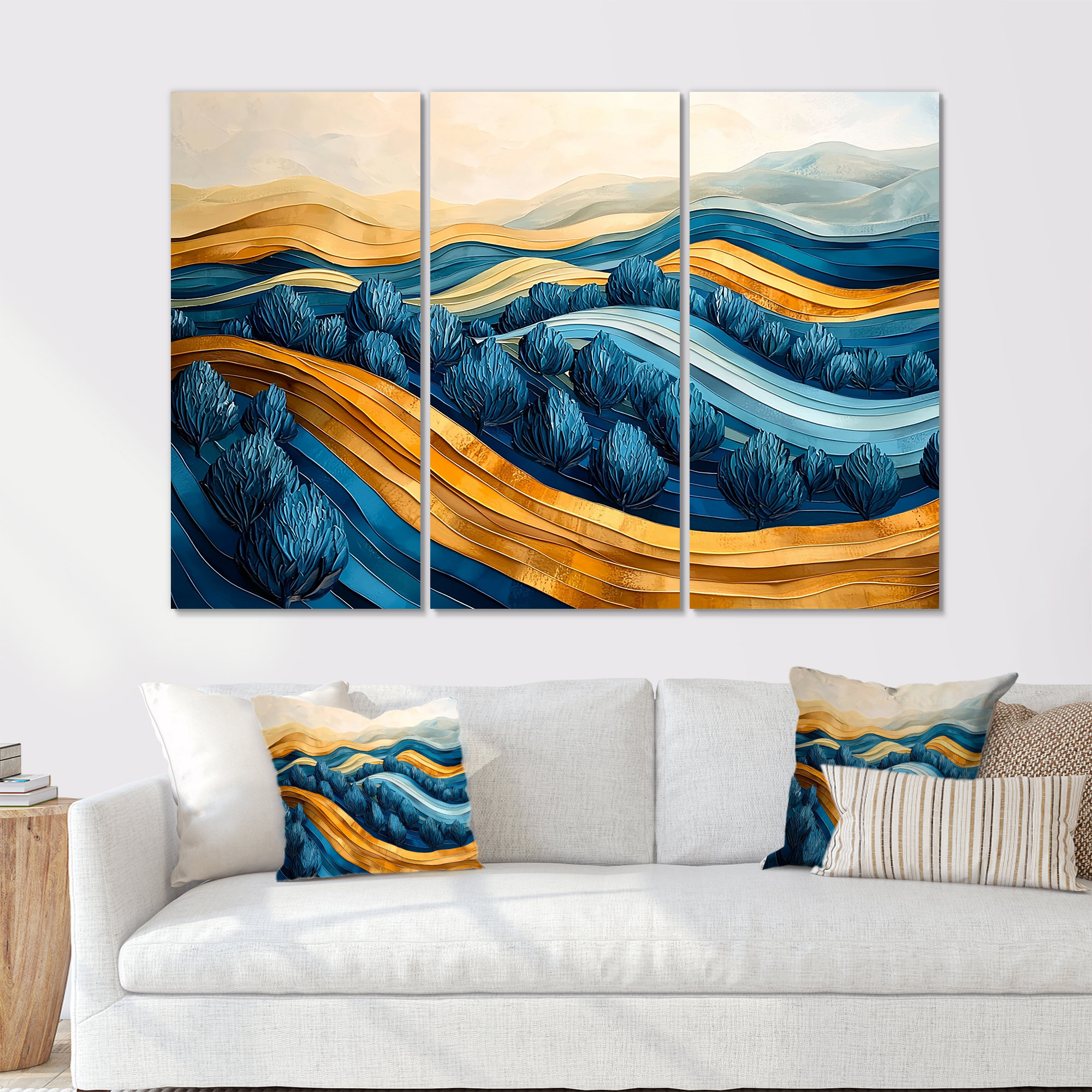 Millwood Pines Yellow Mediterranean Olive Groves Landscape I - Abstract ...