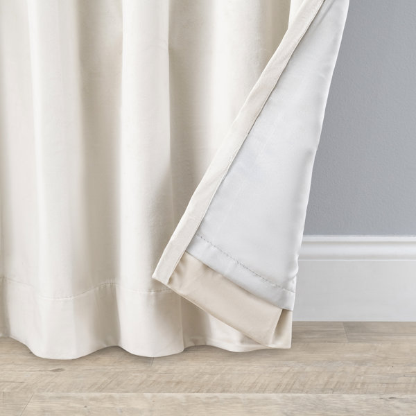 Everly Quinn Premium Velvet Myreon Solid Color Blackout Thermal Rod ...