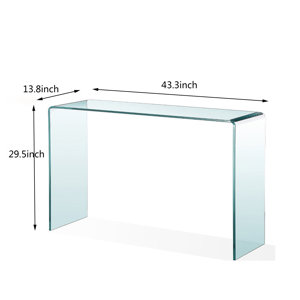 Brayden Studio® Transparent Glass Console Table Transparent Clear Sofa ...