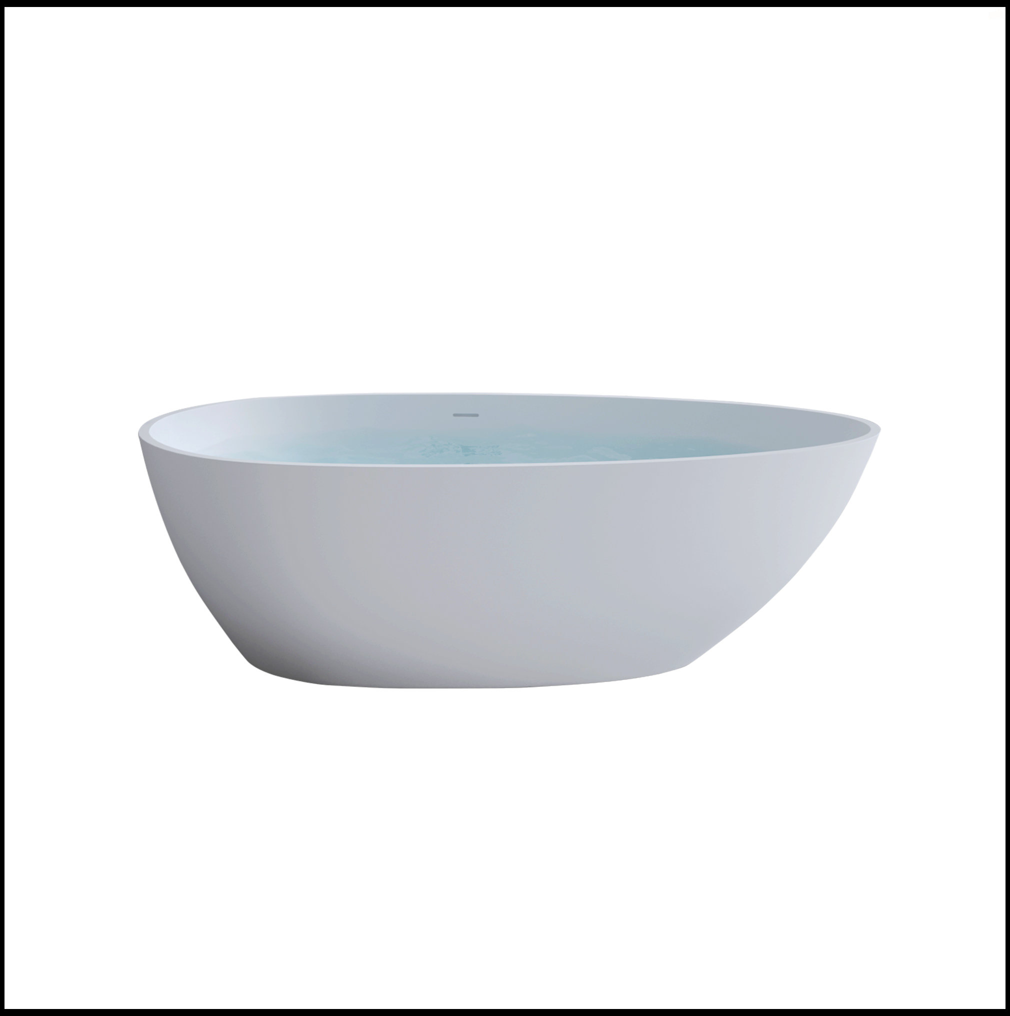 Delight Glass 59'' Solid Surface Matte Tub | Wayfair