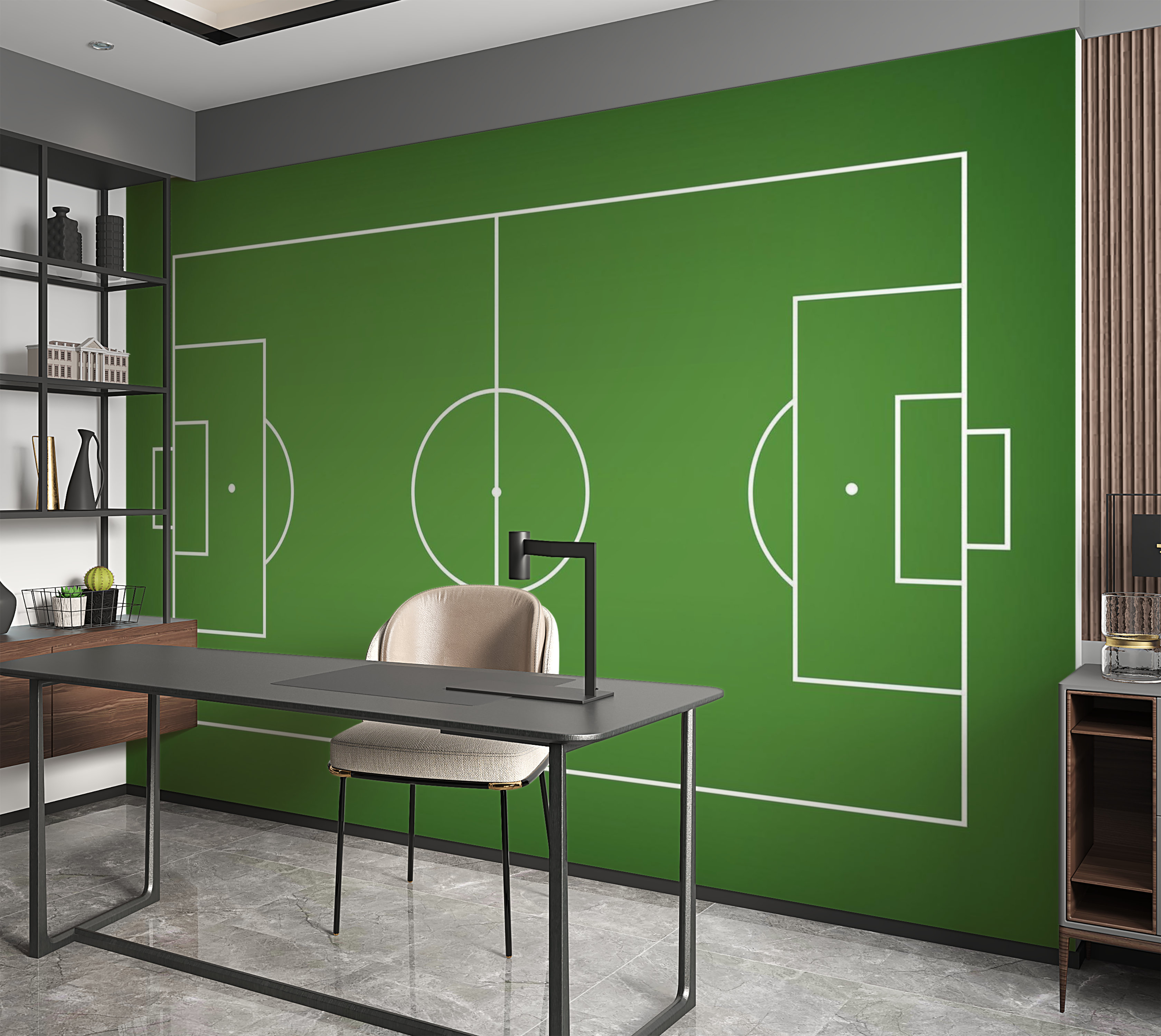 Hokku Designs Premium Wallpaper Wall Mural - Soccer Field | Wayfair