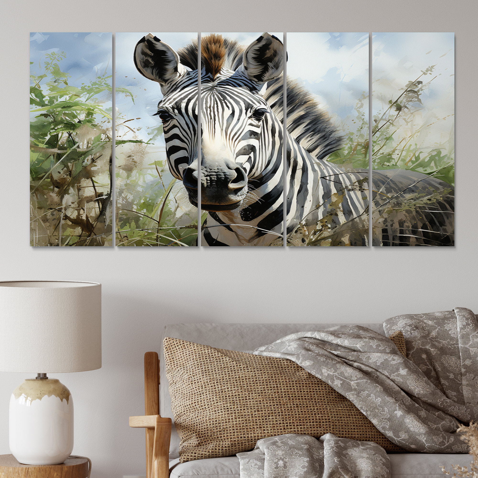 Dakota Fields Zebra Stripes In Jungle - Animals Wall Art Living Room ...