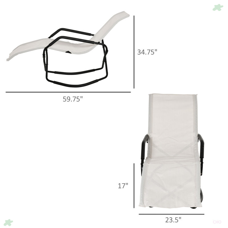 Arlmont & Co. Rocking Sun Lounger, Chaise Lounge Rocker For Sunbathing ...