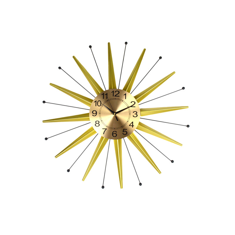 Three Star Im/Ex Inc. Sunburst Oversized Round Wall Clock Openwork ...