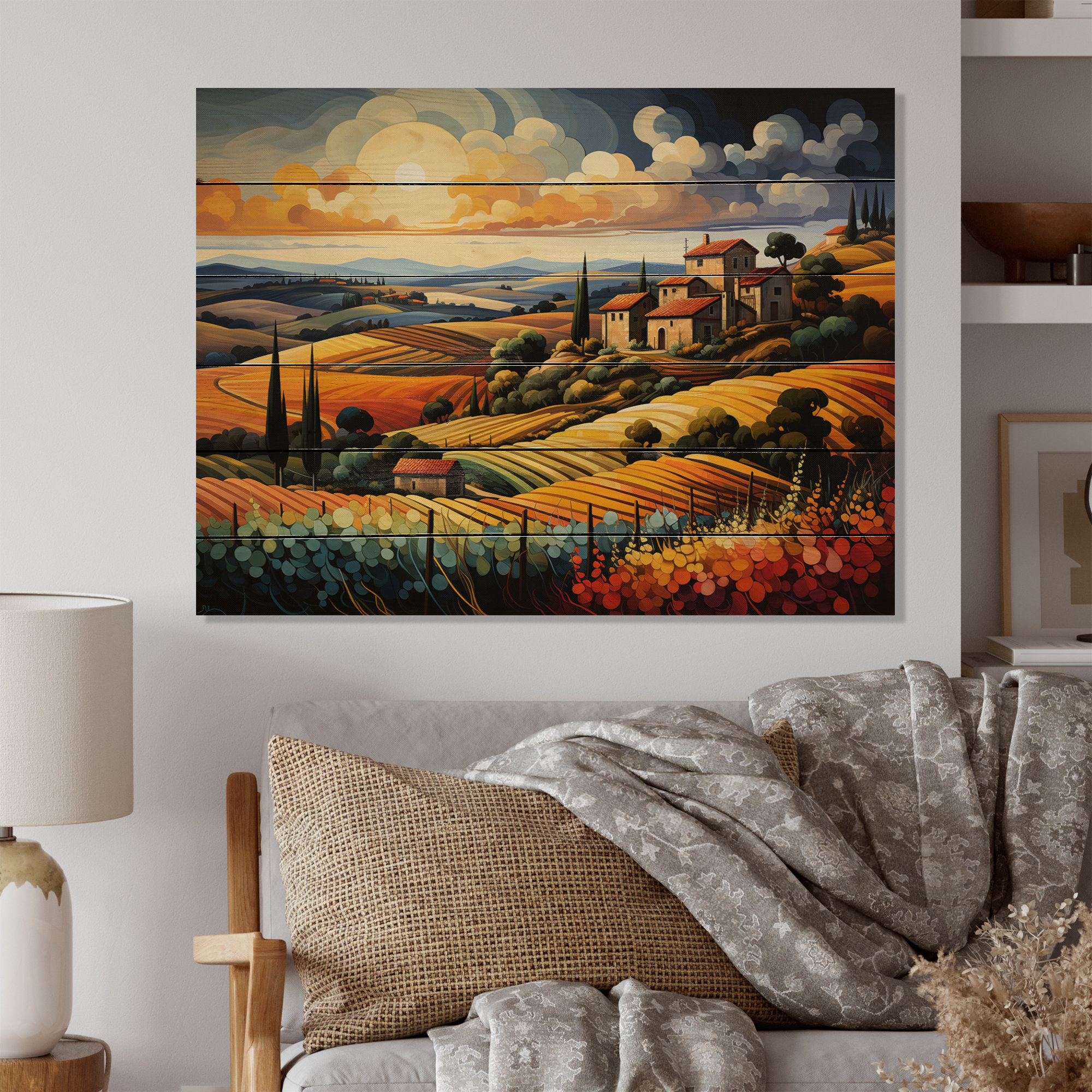 Loon Peak® Italy Tuscan Vineyards V On Wood Print - Wayfair Canada