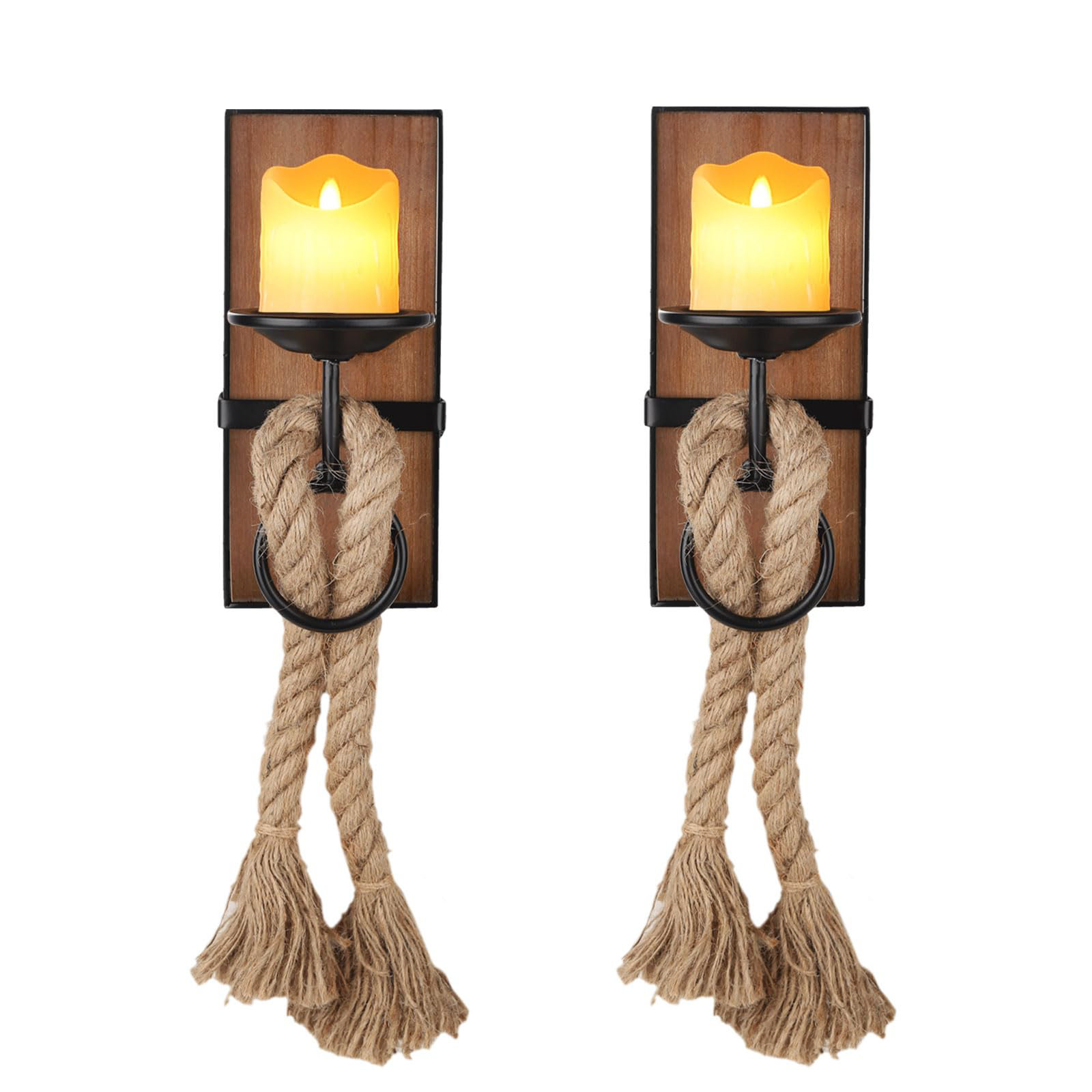 Longshore Tides Wall Sconce Candle Holder Black Wall-Mount Metal And ...