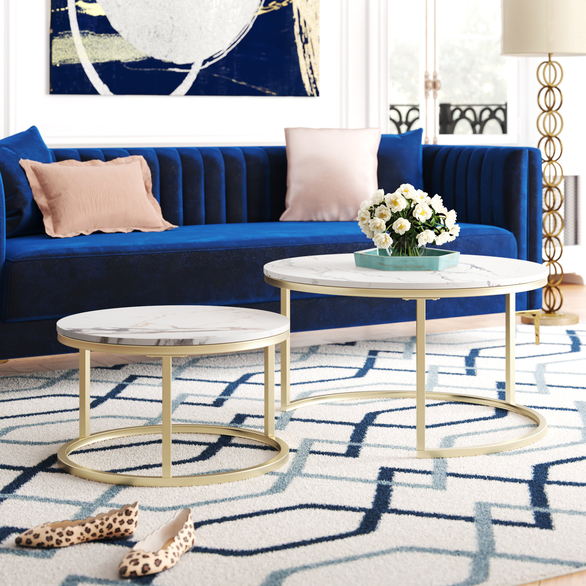 Willa Arlo™ Interiors Armijo Round Nesting Coffee Table and End Table ...