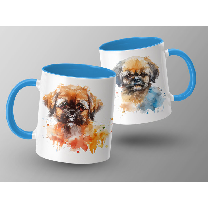 East Urban Home Adorable Shih Tzu Dogs Splash Art 11oz Coffee Mug ...
