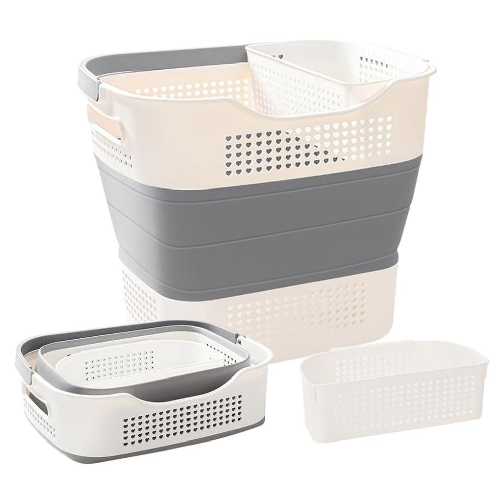 Rebrilliant Collapsible Laundry Basket Plastic, 35L Foldable Laundry ...
