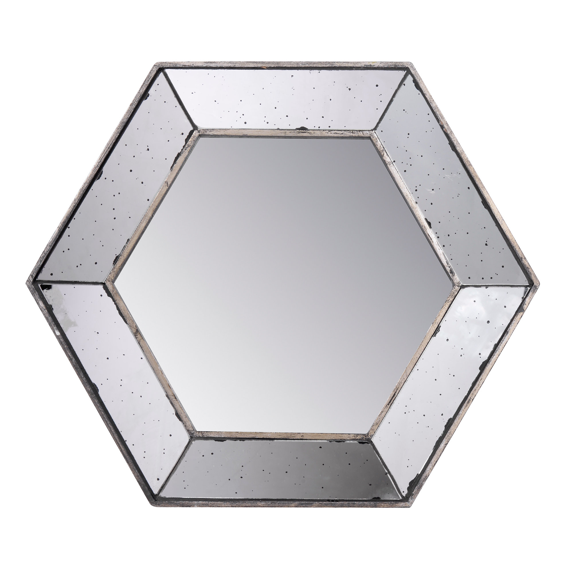 Ophelia & Co. 21" x 18" Hexagon Wall Mirror with Traditional Silver ...