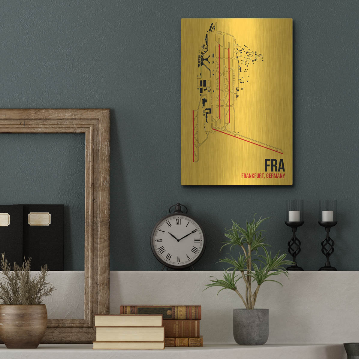 Ebern Designs 'FRA Airport Layout' by O8 Left, Metal Wall Art, | Wayfair