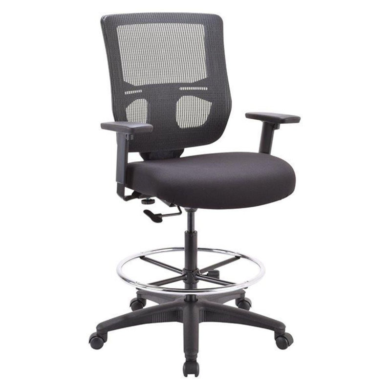 Inbox Zero Adjustable Swivel Mesh Rolling Drafting Chair | Wayfair
