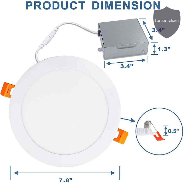 menggutong 8 Inch LED Recessed Lighting Fixture, Dimmable Ceiling Light ...