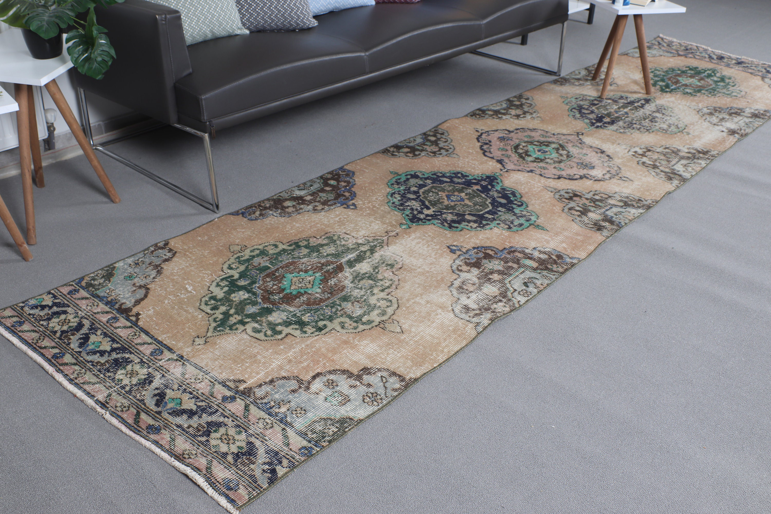 Bungalow Rose Handwoven Vintage Turkish Rug Runner in Antique Beige for ...