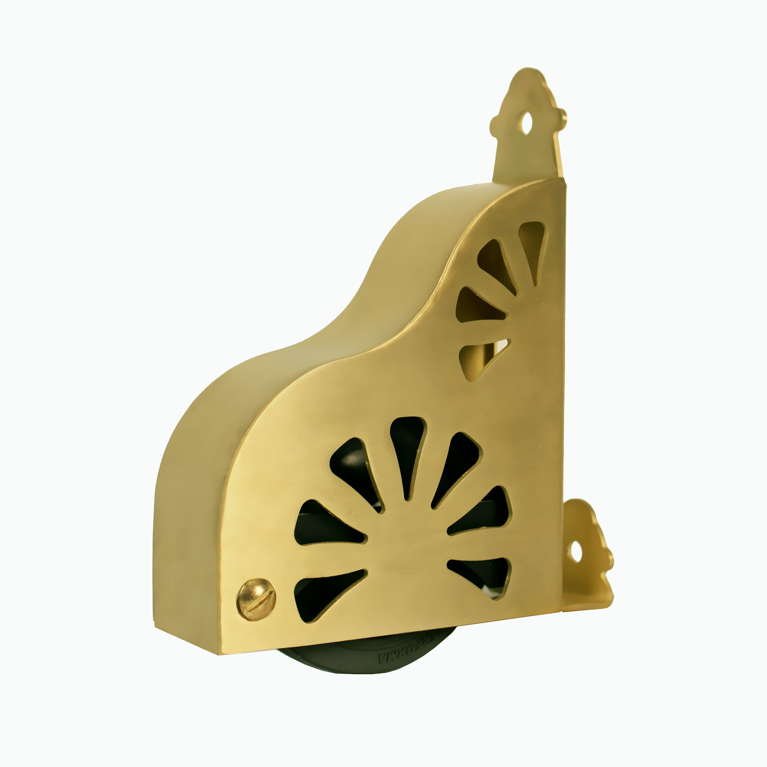 Quiet Glide Red Oak 9.92' 9-Step Wood Rolling Sunburst Wheel Ladder ...