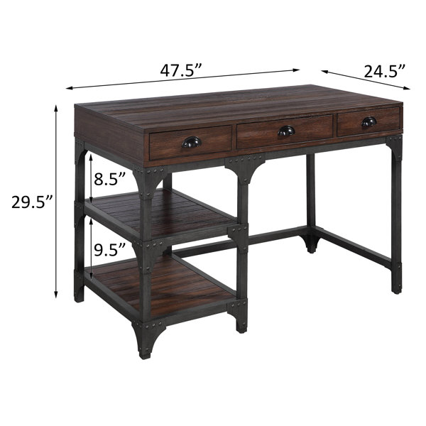 Williston Forge Whitman 3-drawer Writing Desk | Wayfair