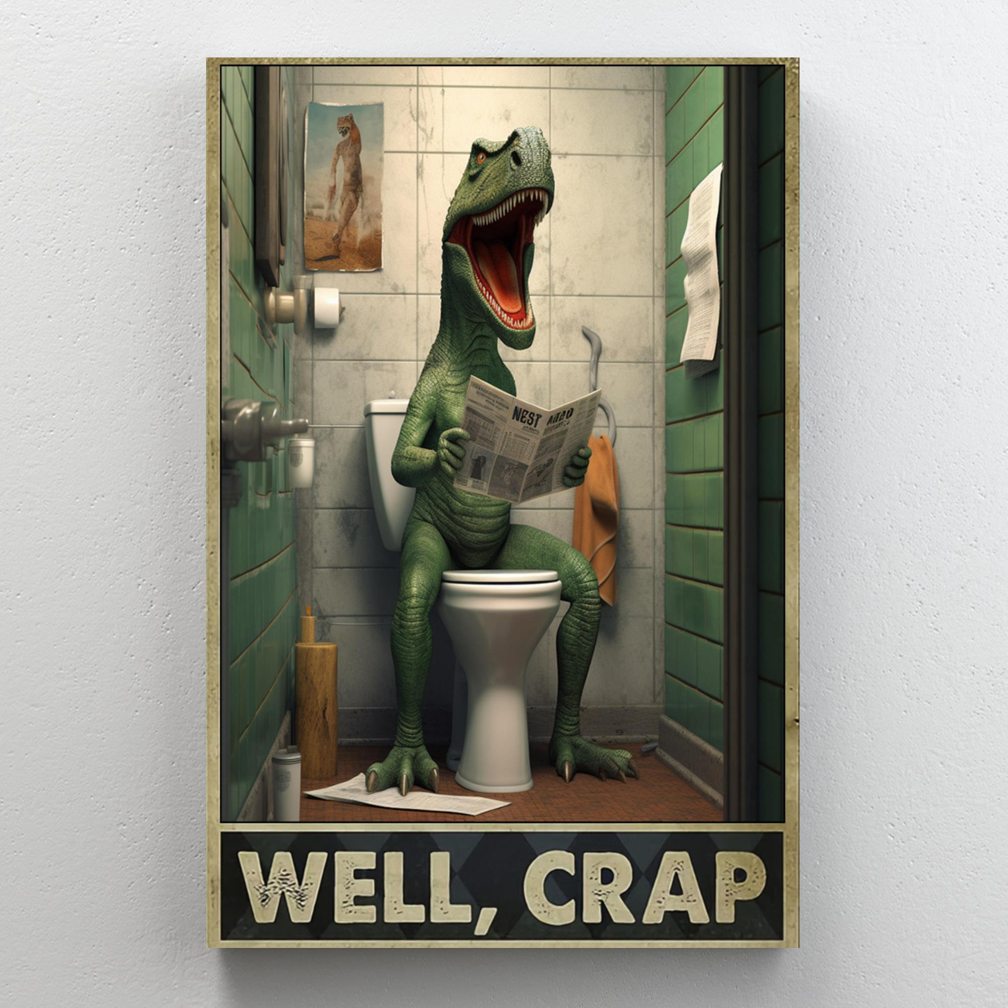 Trinx Dinosaur In Toilet Well Crap 1 | Wayfair