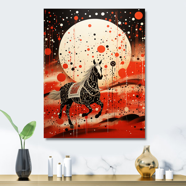 Ivy Bronx Red Cowboys Horse Moon Bandits - Cowboys Metal Wall Art | Wayfair