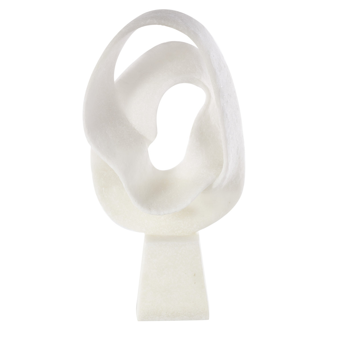 Ivy Bronx Keirsten Polystone Textured Wave Sculpture with Elevated Base ...