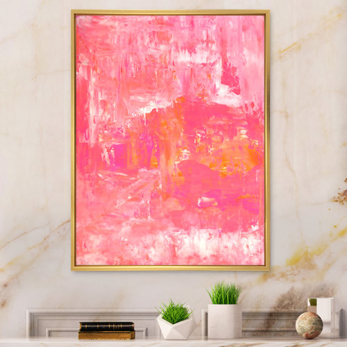 Wrought Studio Orange And Pink Abstract Art Colorfields " Orange And ...