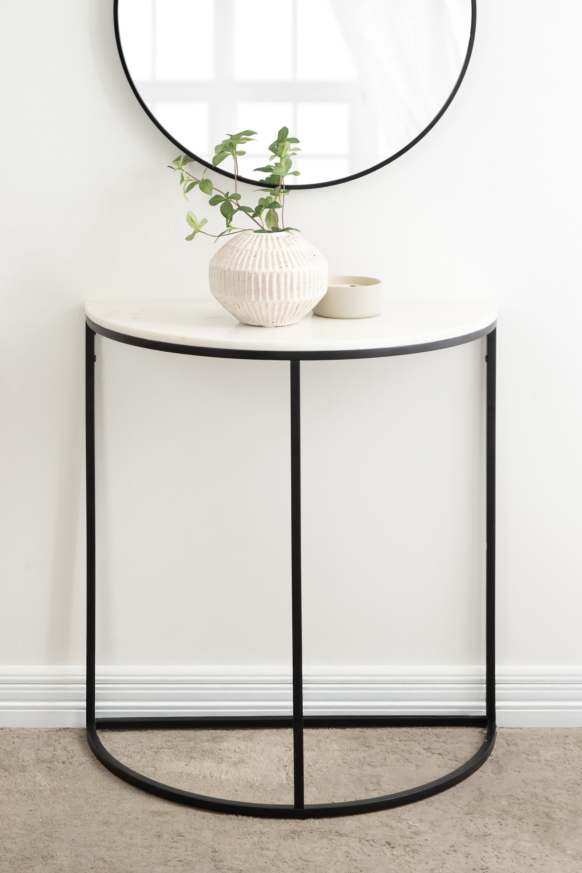Mercer41 Marble and Metal Half-Circle Console Table - Wayfair Canada