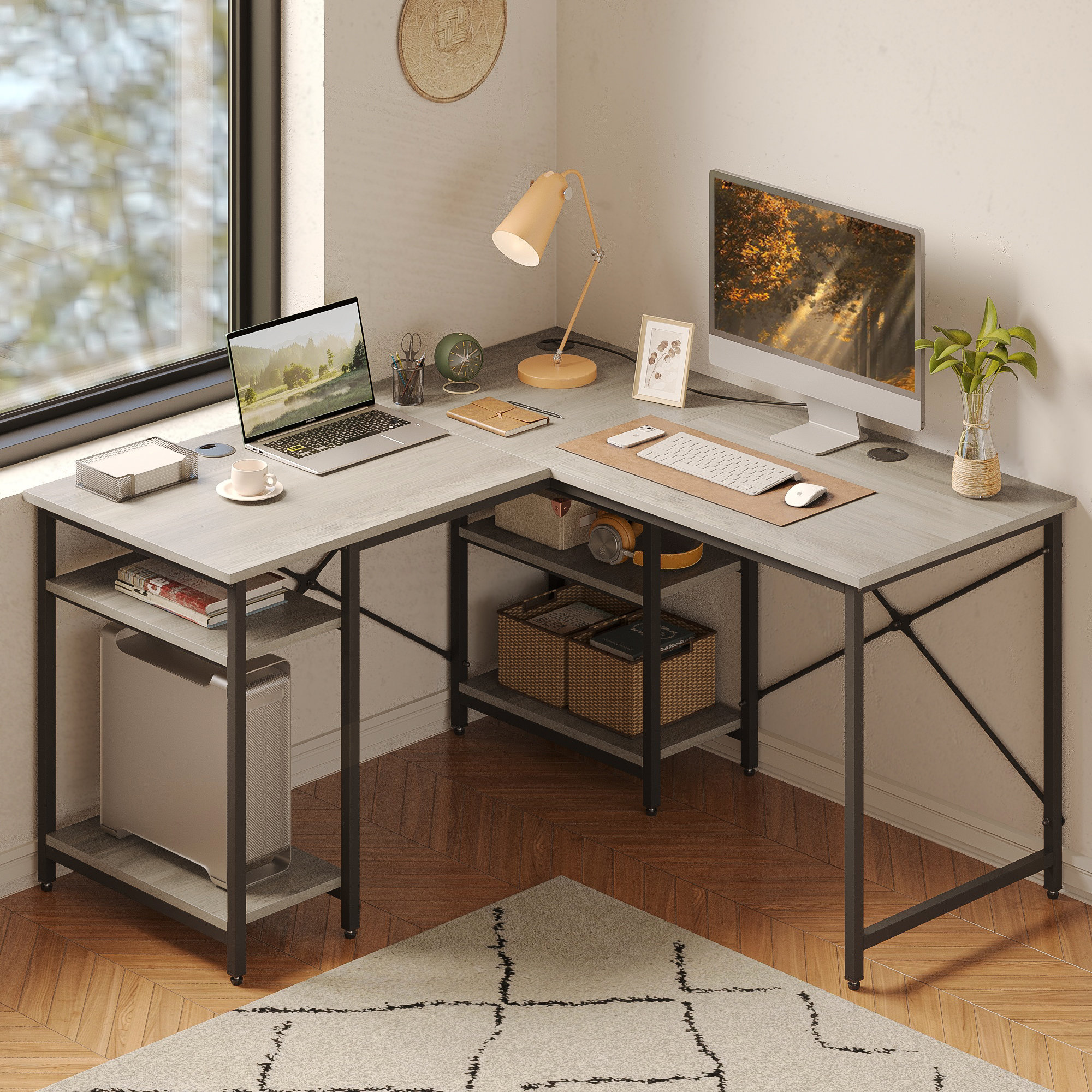 Zipcode Design™ Haigh Manufactured Wood and Metal Frame L-Shaped Desk ...