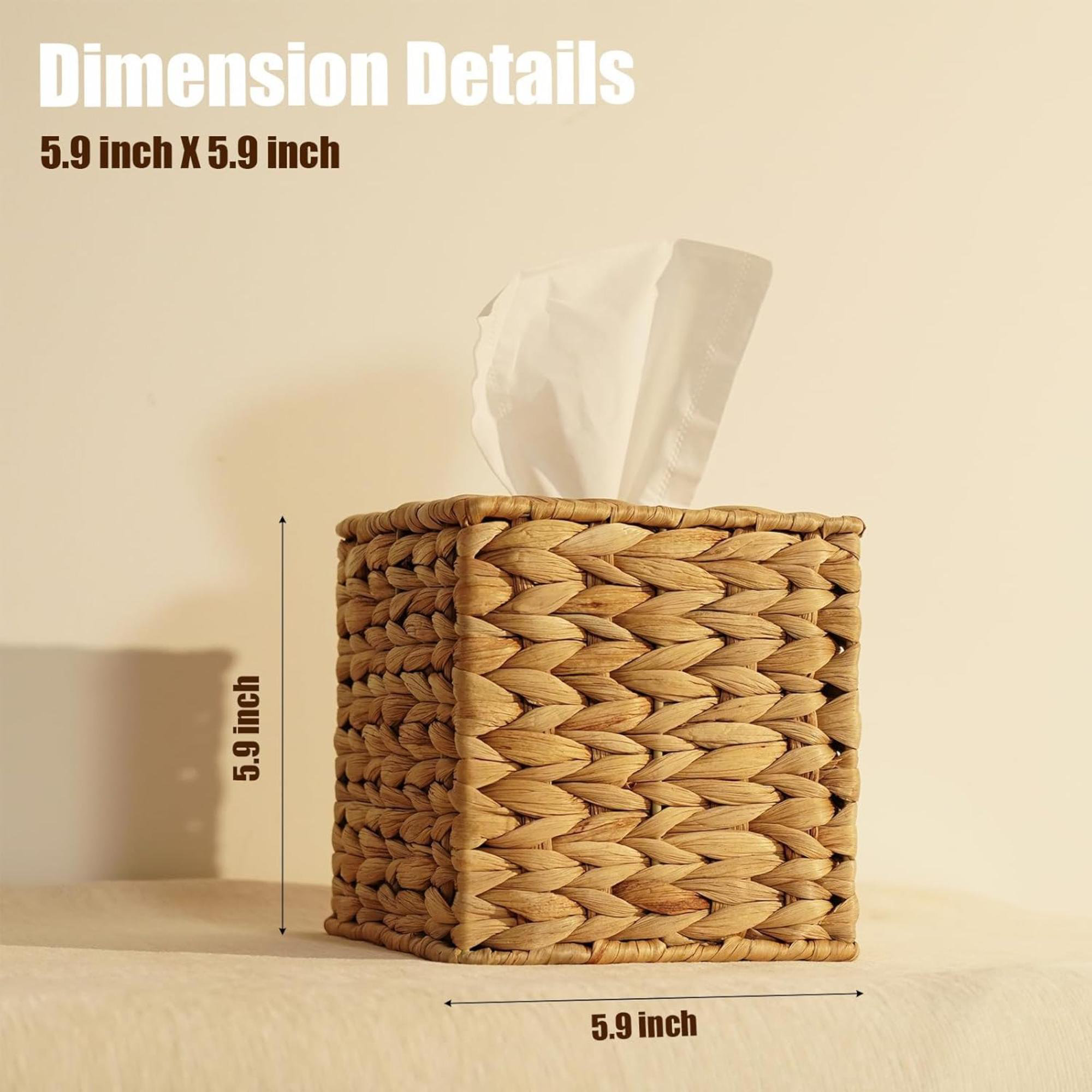 Rosecliff Heights Water Hyacinth Handwoven Tissue Box Cover, Natural ...