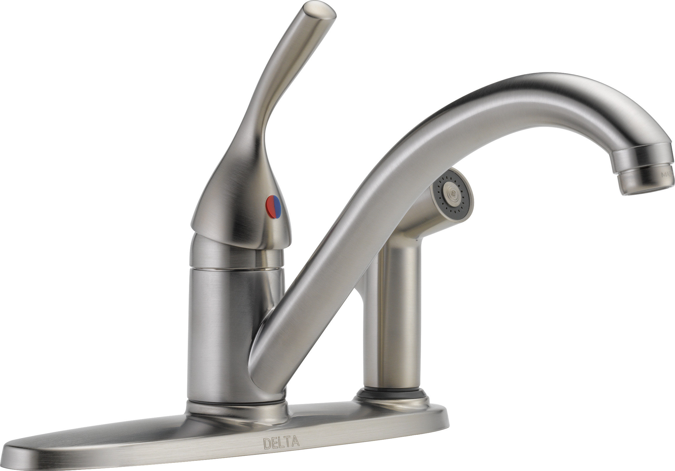 Delta Classic Single Handle Kitchen Faucet with Integral Spray ...