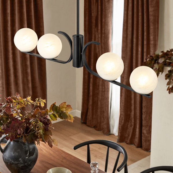 Mercer41 Kaynen 4 - Light Dimmable Kitchen Island Linear Bubble ...