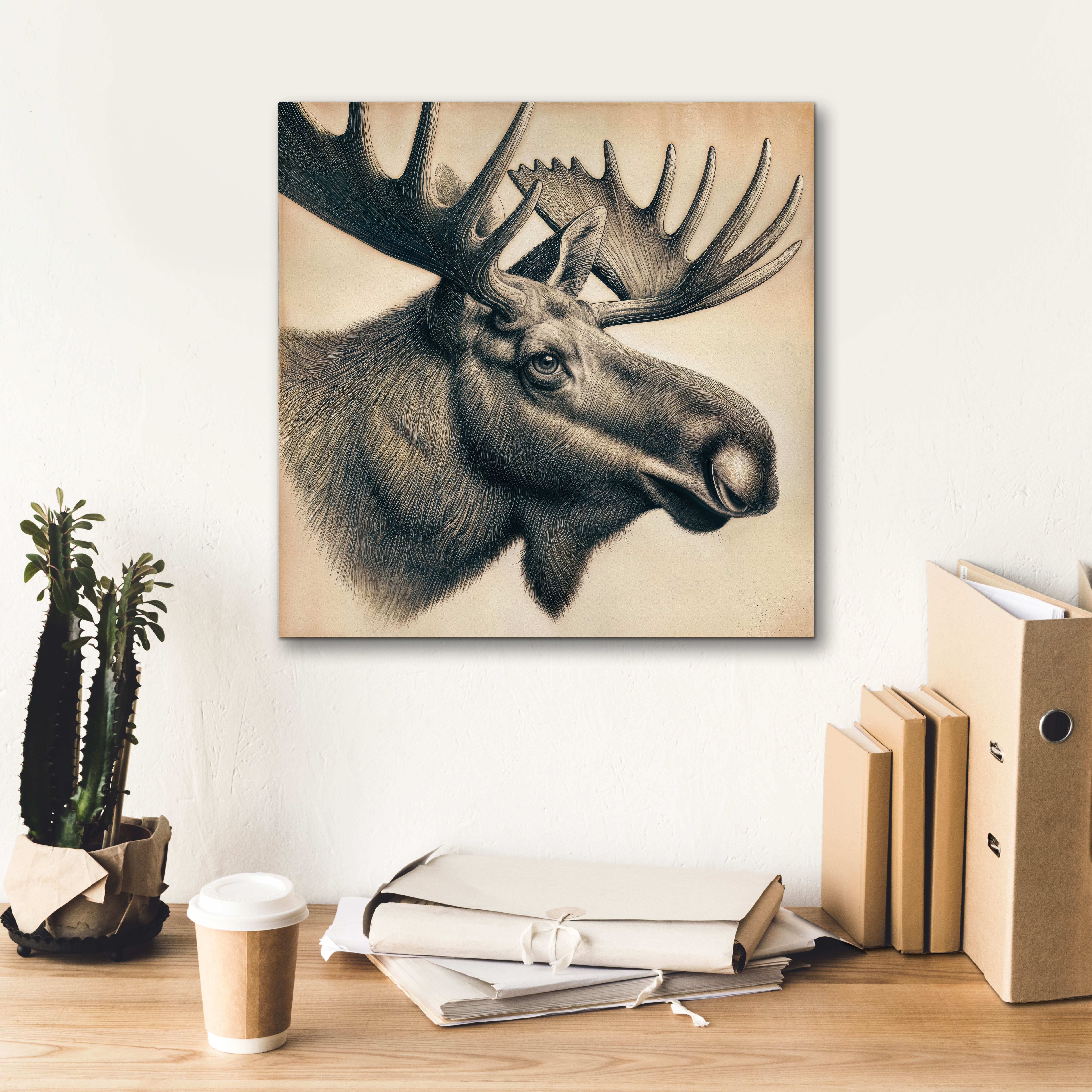 Millwood Pines 'Moose Head' by Rey Klimt Wall Art | Wayfair