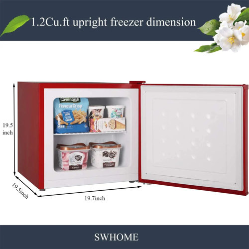 R.W.FLAME 1.2 Cubic Feet cu. ft. Compact Mini Freezer with Adjustable ...